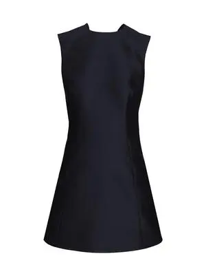 Balenciaga Wool-silk Trapezoid Dress - Blue