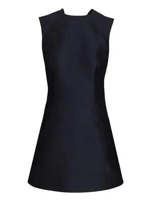 Balenciaga Wool-silk Trapezoid Dress - Blue