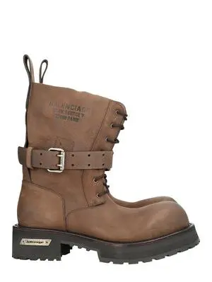 Balenciaga Venom Lace-up Leather Ankle Boots - Brown