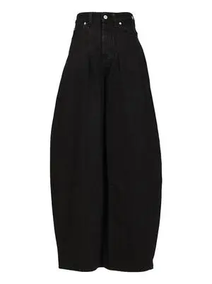 Jacquemus Nîmes Ovalo" High-waisted Cotton Blend Trousers - Black