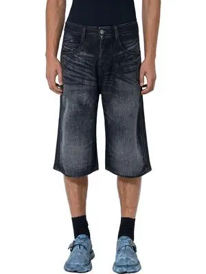 DIESEL® Mid Rise Five-pocket Denim Shorts - Gray