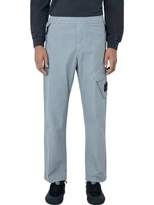 Stone Island Mid Rise Cargo Trousers With Elasticated Waistband - Gray