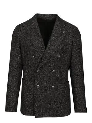 Tagliatore Montecarlo Double-breasted Bouclé Jacket - Black