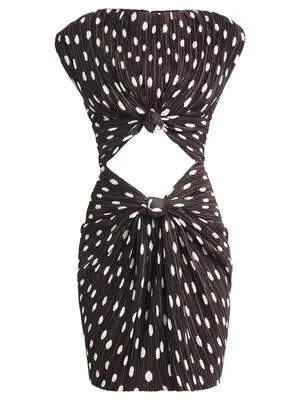 Cult Gaia Cult Gaia Polka Dot Marilou Mini Dress Brown