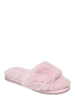Nine West Faux Fur Slide Slipper - Blush