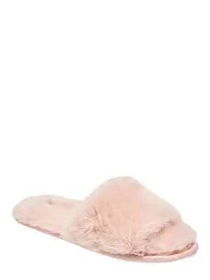 Nine West Faux Fur Slide Slipper - Sand