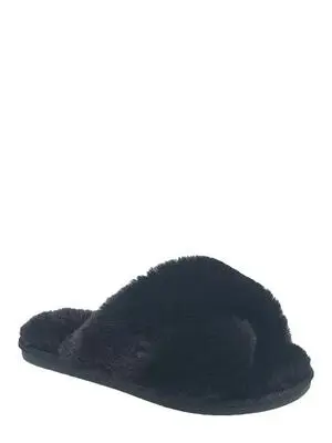 Nine West X-band Faux Fur Slipper - Black