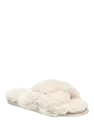 Nine West Nine West X-Band Faux Fur Slipper Ivory