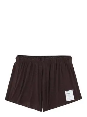 Satisfy Perforated Technical Fabric Shorts - Brown