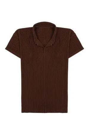 Issey Miyake T-shirt Con Colletto Polo - Brown