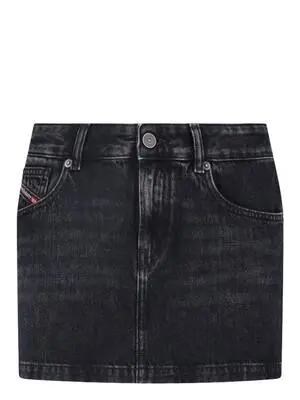 DIESEL® Cotton-lyocell Denim-style Mini Skirt - Blue