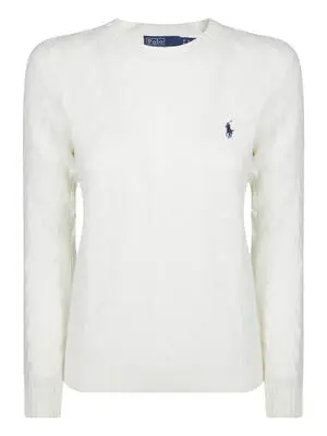 Polo Ralph Lauren POLO RALPH LAUREN Cable Knit Long Sleeve Crewneck Pullover Beige