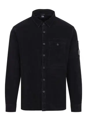 C.P. COMPANY Corduroy Button-lens Shirt - Black