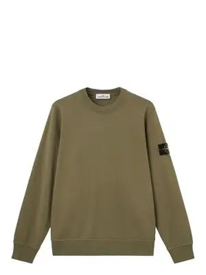 Stone Island Cotton Ribbed Neck Sweater - Verde