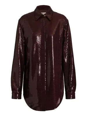 Alberta Ferretti Sequined Shirt - Brown