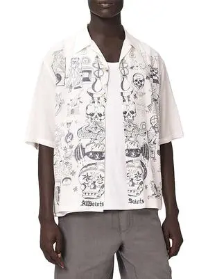 ALLSAINTS Ignis Tattoo Graphics Shirt - Ecru