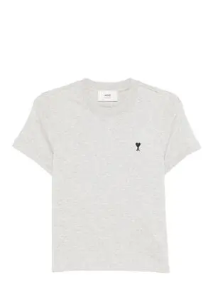 AMI Paris De Coeur Cotton T-shirt - Grey