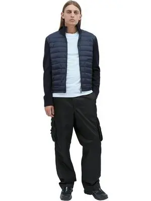 Moncler Quilted Bodice Zip-up Cardigan - Blue