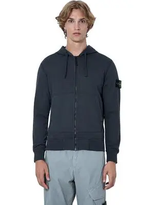 Stone Island Hooded Zip-up Sweatshirt - Gray