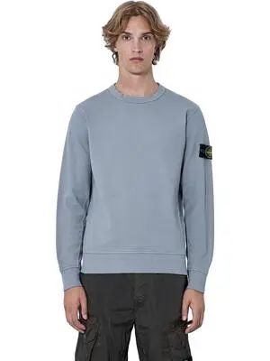 Stone Island Crewneck Sweatshirt With Sleeve Logo Patch - Gray