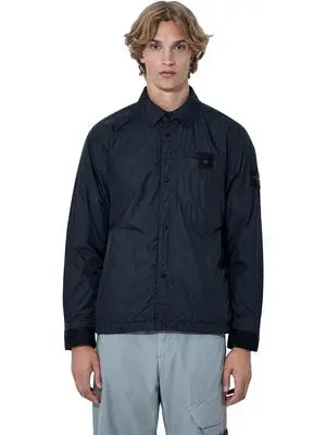 Stone Island Stone Island Men Button-Up Nylon Jacket Black