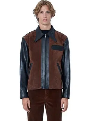 Marni Leather And Suede Panel Jacket - Black