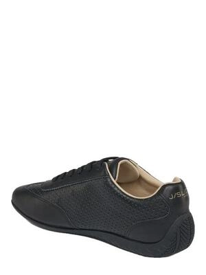 J/SLIDES NYC JSlides Mary Perforated Leather Sneakers Black