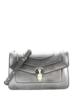 BVLGARI Serpenti Forever Shoulder Bag Metallic Leather Small - Metallic Silver