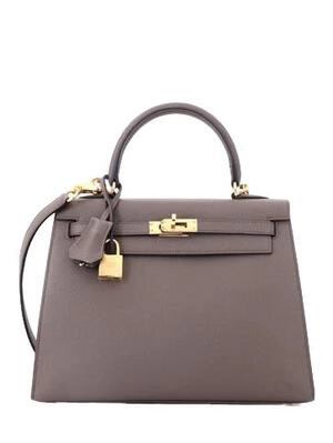 Hermès Kelly Handbag Epsom With Gold Hardware 25 - Grey