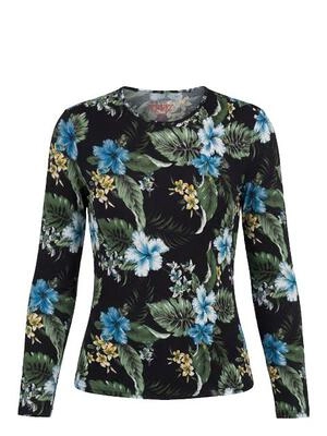 24/7 Long Sleeve Round Neck Knit Tee - Black