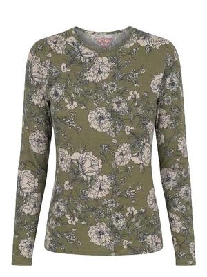 24/7 24/7 Floral Print Long Sleeve Tee Olive