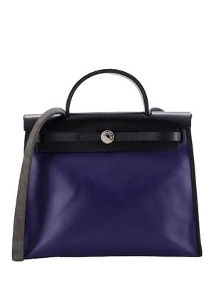 Hermès Herbag Zip Berline Vache Canvas And Leather 31 - Blue