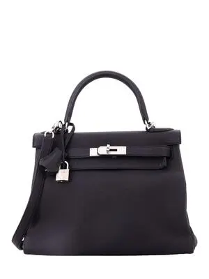Hermès Kelly Handbag Togo With Palladium Hardware 28 - Black