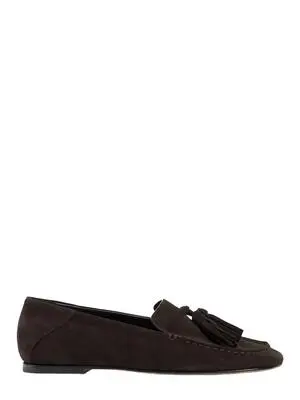 Dear Frances Drew Tassel Suede Loafers - Brown