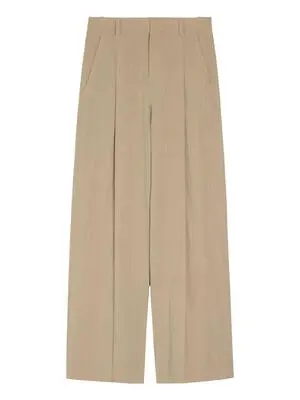 Vince Pleated Wide-leg Trousers - Beige