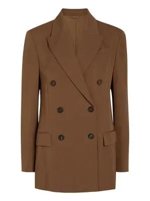 Brunello Cucinelli Double-breasted Wool-blend Blazer - Brown