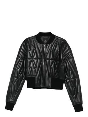 Rick Owens X Moncler Woven Geocamo Cropped Jacket - Black