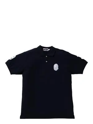 A BATHING APE Large Ape Head Polo Shirt Polo - Navy Blue