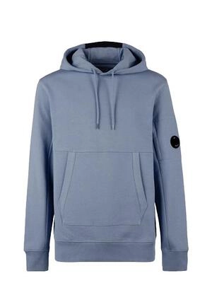 C.P. COMPANY Diagonal Raised Fleece Hoodie - Infinity/blue