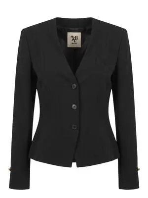 ANIYE BY V-neck Long Sleeve Jacket - Black