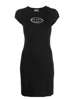 DIESEL® Diesel Ribbed Knit Dress With Embroidered Logo