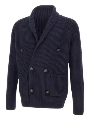 GRAN SASSO Shawl Collar Cardigan - Blue