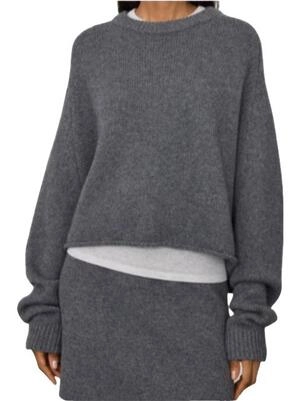 LISA YANG Round Neck Sweater - Grey