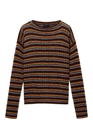Prada Boat Neck Knitted Sweater - Rust-red