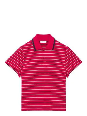 Alexander McQueen Striped Polo Shirt - Red