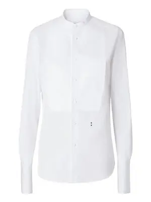 Fendi Slim Fit Poplin Shirt With Embroidered Detail - White