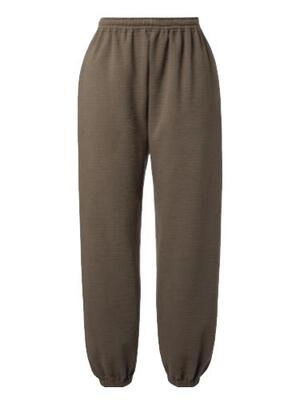 Magda Butrym Cotton-blend Sweatpants With Elasticated Waist And Cuffs - Grey
