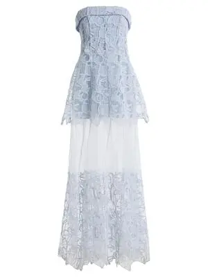 Simkhai Rennis Embroidered Bustier Gown - Blue