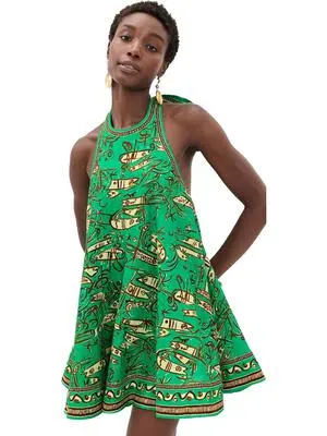 ALEMAIS Fish Sticks Mini Dress - Green