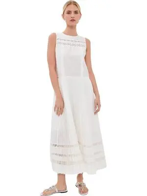 3.1 Phillip Lim Pleated Lace Midi Dress - White